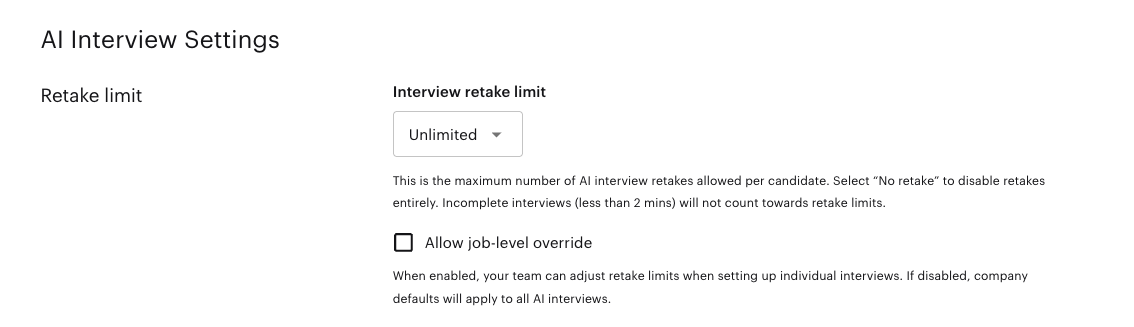 🎯 AI Interview Retake Limit Settings FAQ – Braintrust
